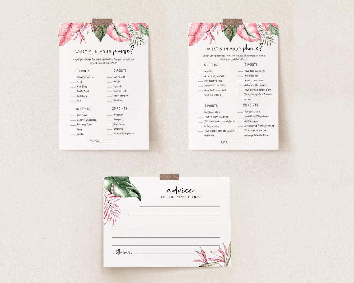 EDITABLE Tropical Baby Shower Games Bundle Beach Baby | Etsy