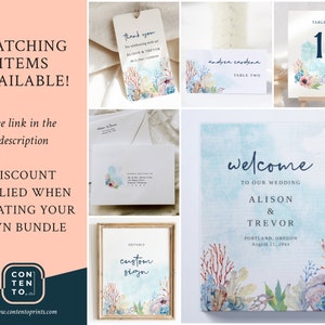 EDITABLE Coral Welcome Sign Template 0035AA - Etsy