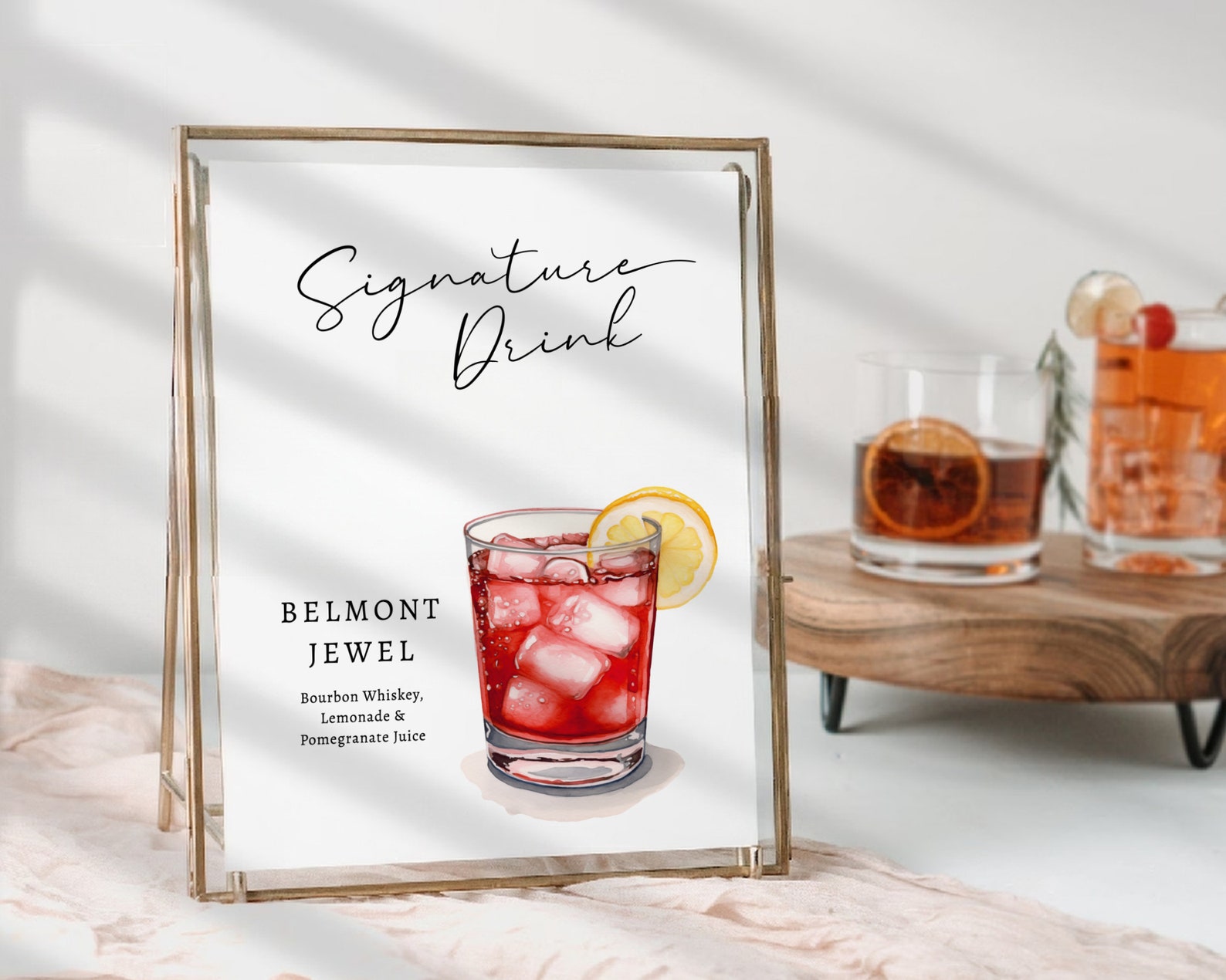EDITABLE | Belmont Jewel Bar Sign Template, 0042AA - Etsy UK