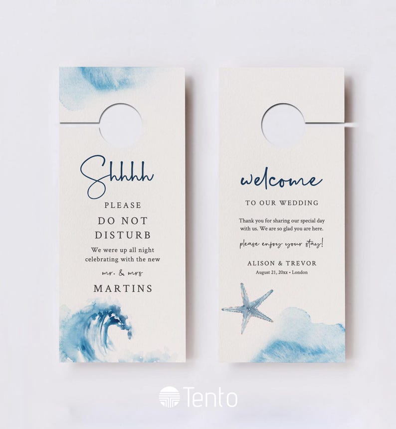 EDITABLE | Ocean Door Hanger Template, 0012AA - Etsy