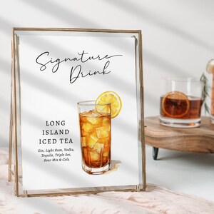 EDITABLE | Long Island Iced Tea Bar Sign Template, 0042AA - Etsy