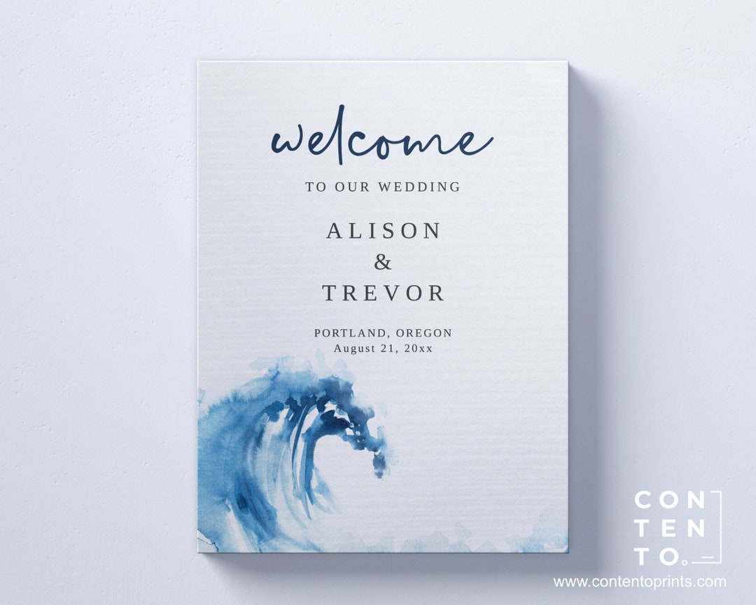 EDITABLE Ocean Welcome Sign Template, 0012AA - Etsy