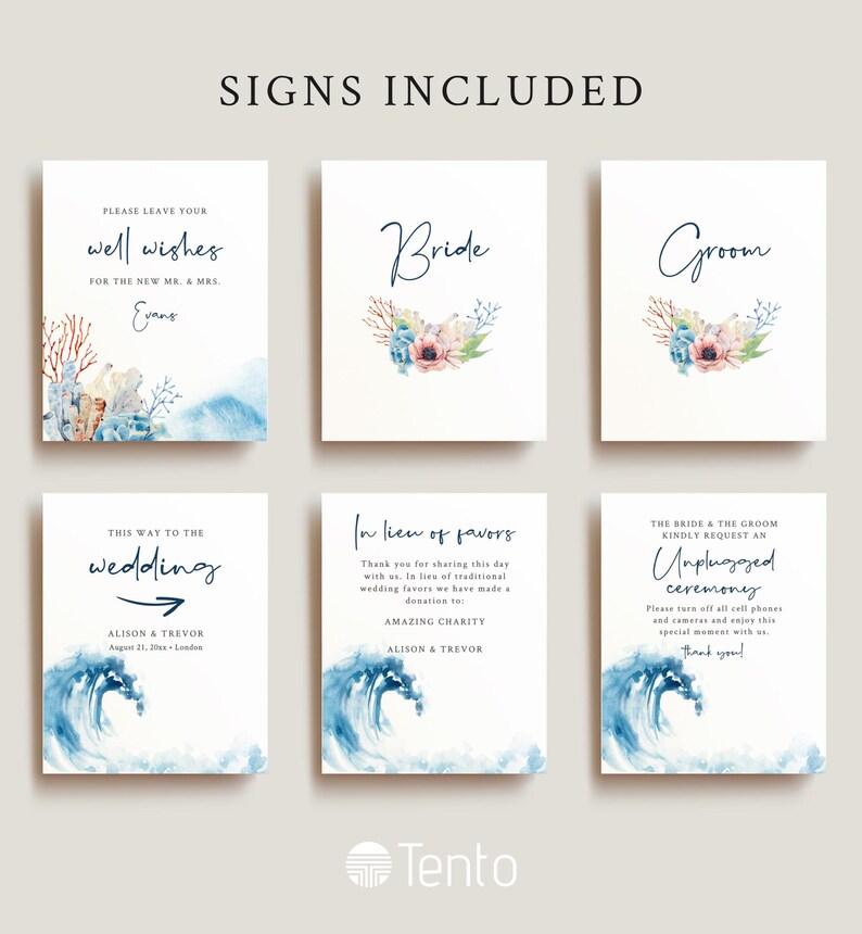 EDITABLE | Ocean Sign Bundletemplate, 0012AA - Etsy