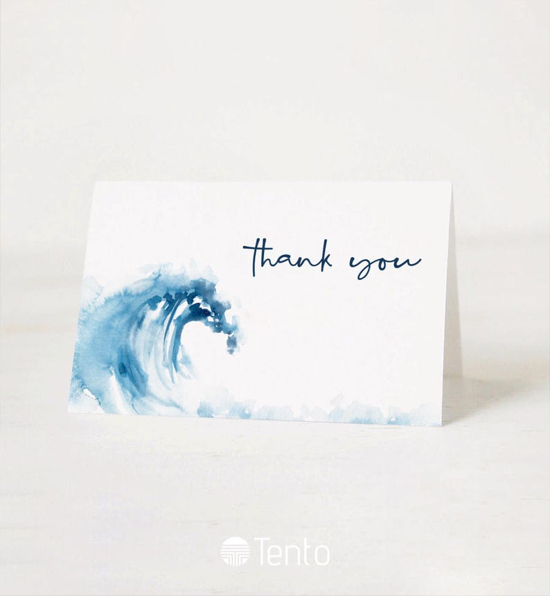 EDITABLE | Ocean Thank You Card Template, 0012AA - Etsy