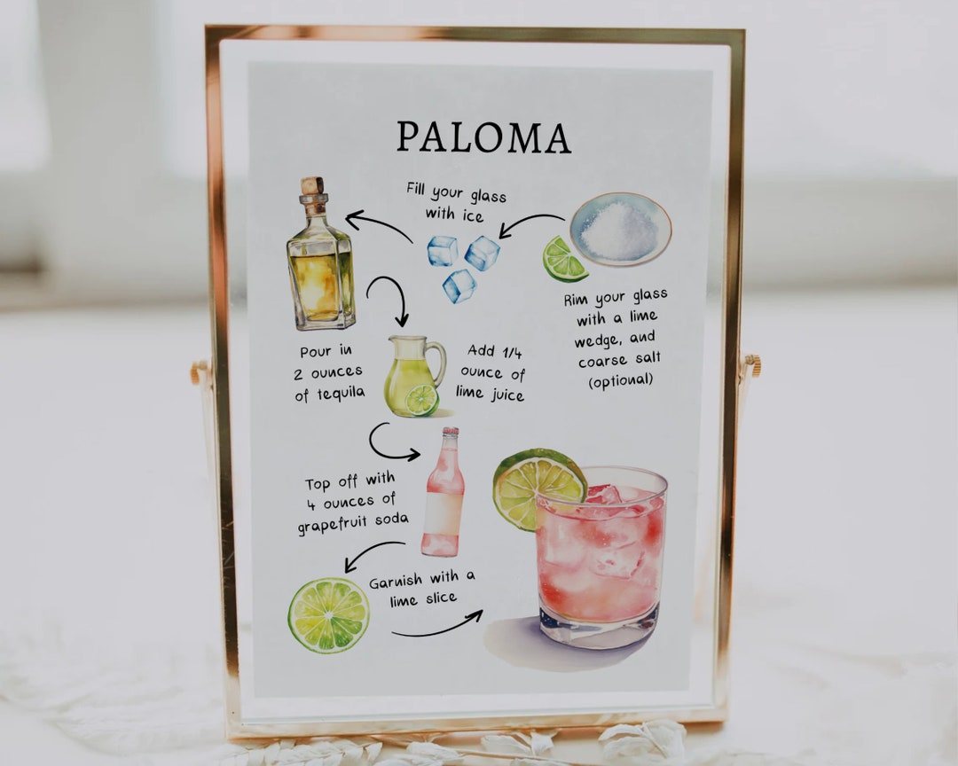 EDITABLE | Paloma Bar Sign Template, 0042AA - Etsy