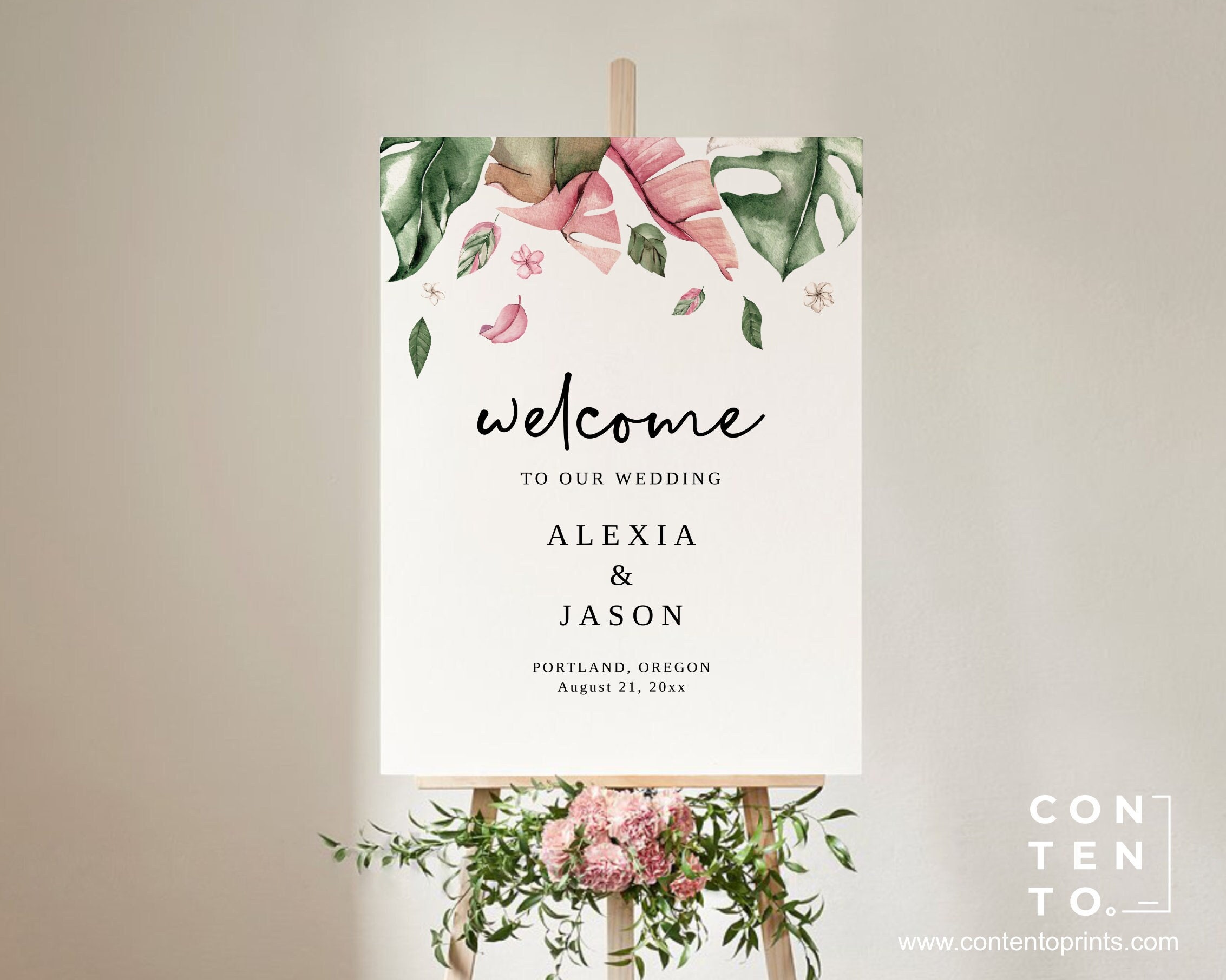 EDITABLE Tropical Welcome Sign Template 0003AA - Etsy