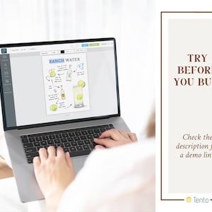 EDITABLE | Ranch Water Bar Sign Template, 0042AA - Etsy