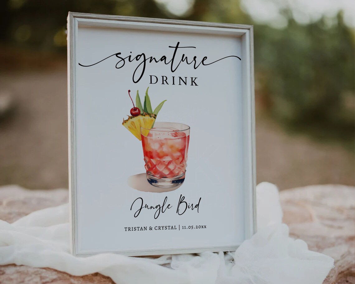 EDITABLE | Jungle Bird Bar Sign Template, 0042AA - Etsy