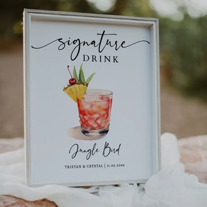 EDITABLE | Jungle Bird Bar Sign Template, 0042AA - Etsy