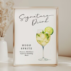 EDITABLE | Hugo Spritz Bar Sign Template, 0042AA - Etsy