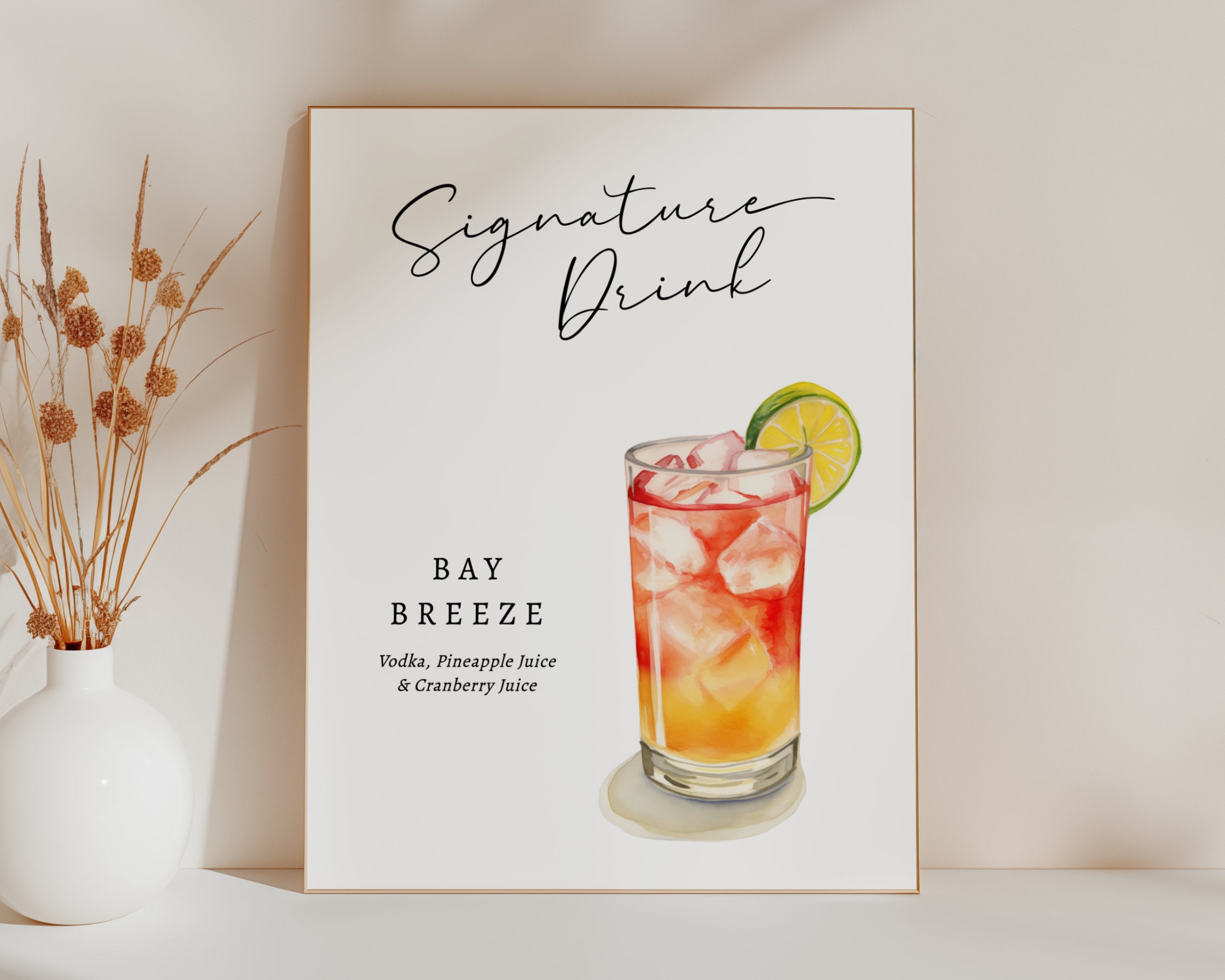 EDITABLE | Bay Breeze Bar Sign Template, 0042AA - Etsy