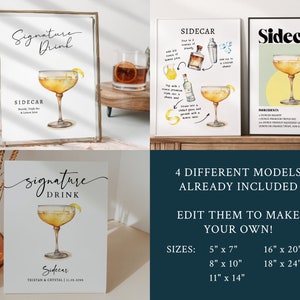 EDITABLE | Sidecar Bar Sign Template, 0042AA - Etsy Australia