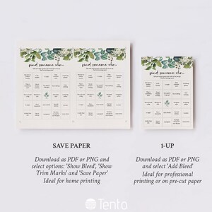 EDITABLE | Find Someone Who Bingo Template, Eucalyptus Game, 0006AA - Etsy