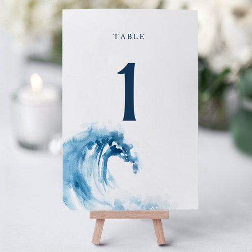 EDITABLE Ocean Table Number Template Nautical Wedding Table - Etsy