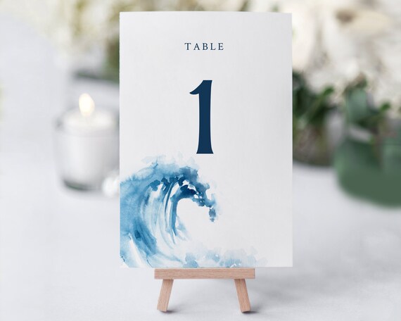 EDITABLE Ocean Table Number Template Nautical Wedding Table - Etsy