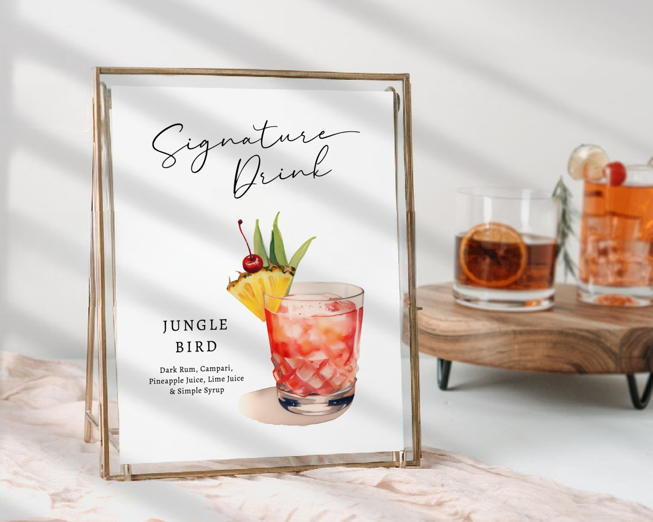 EDITABLE | Jungle Bird Bar Sign Template, 0042AA - Etsy