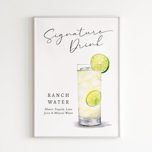 EDITABLE | Ranch Water Bar Sign Template, 0042AA - Etsy