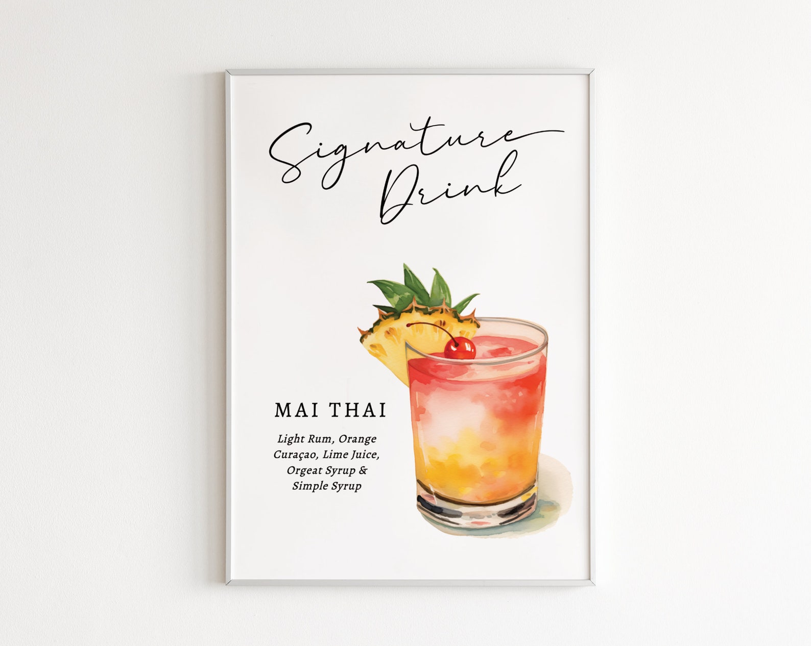 EDITABLE | Mai Tai Bar Sign Template, 0042AA - Etsy