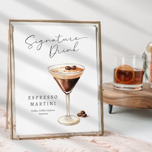 EDITABLE | Espresso Martini Bar Sign Template, 0042AA - Etsy