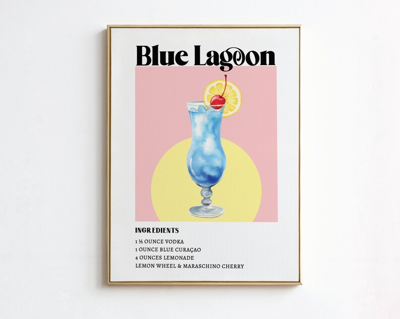 EDITABLE | Blue Lagoon Bar Sign Template, 0042AA - Etsy