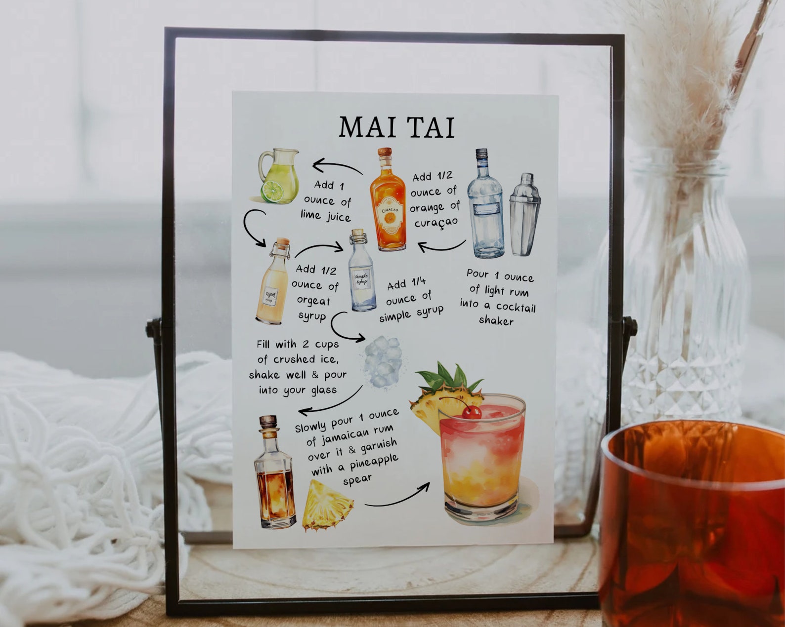 EDITABLE | Mai Tai Bar Sign Template, 0042AA - Etsy