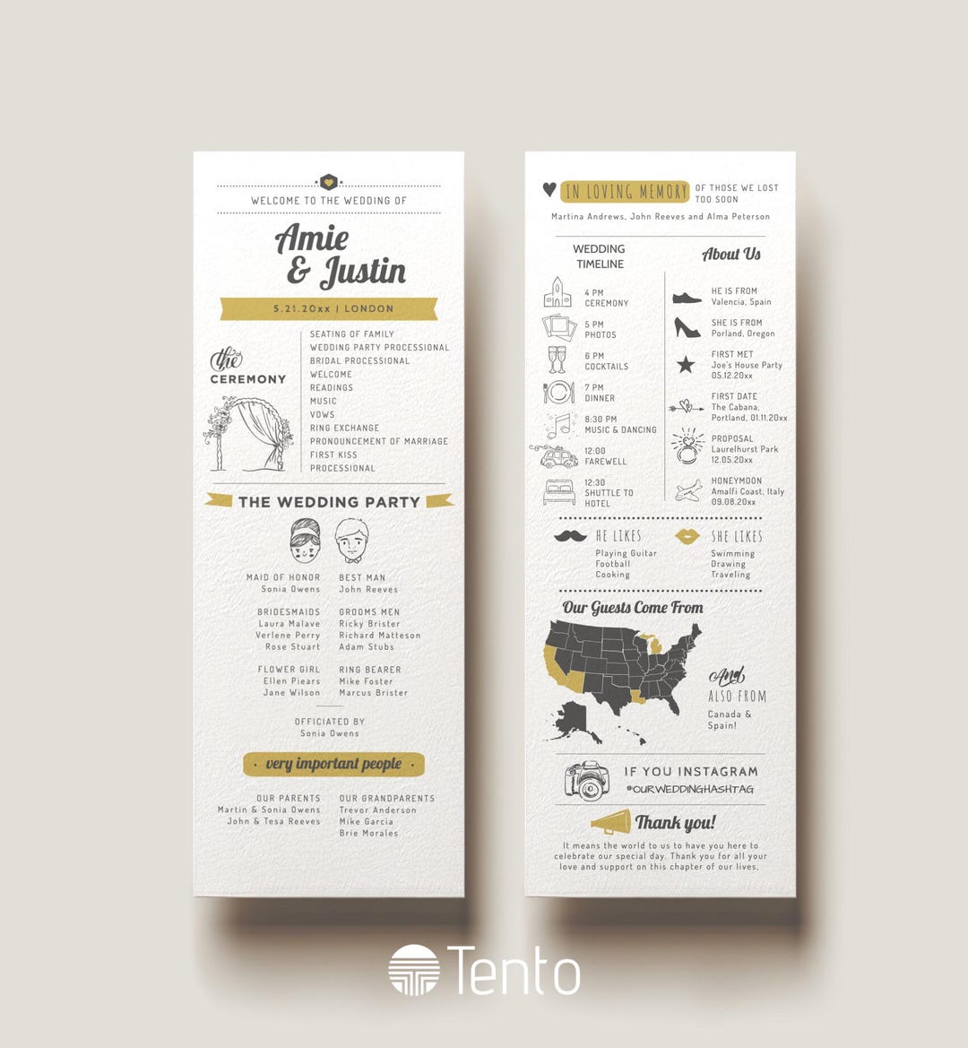 EDITABLE | Wedding Program Infographic Template, 0002AA - Etsy