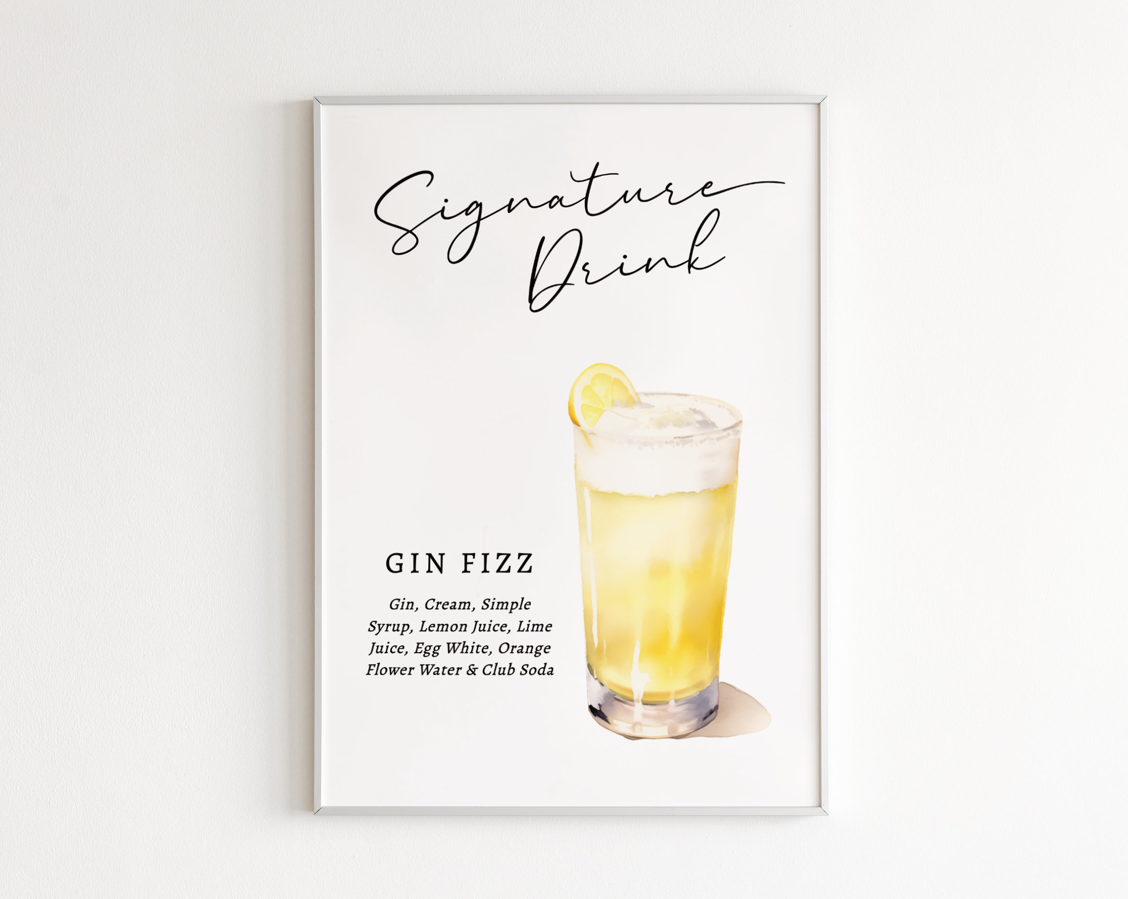 EDITABLE | Gin Fizz Bar Sign Template, 0042AA - Etsy