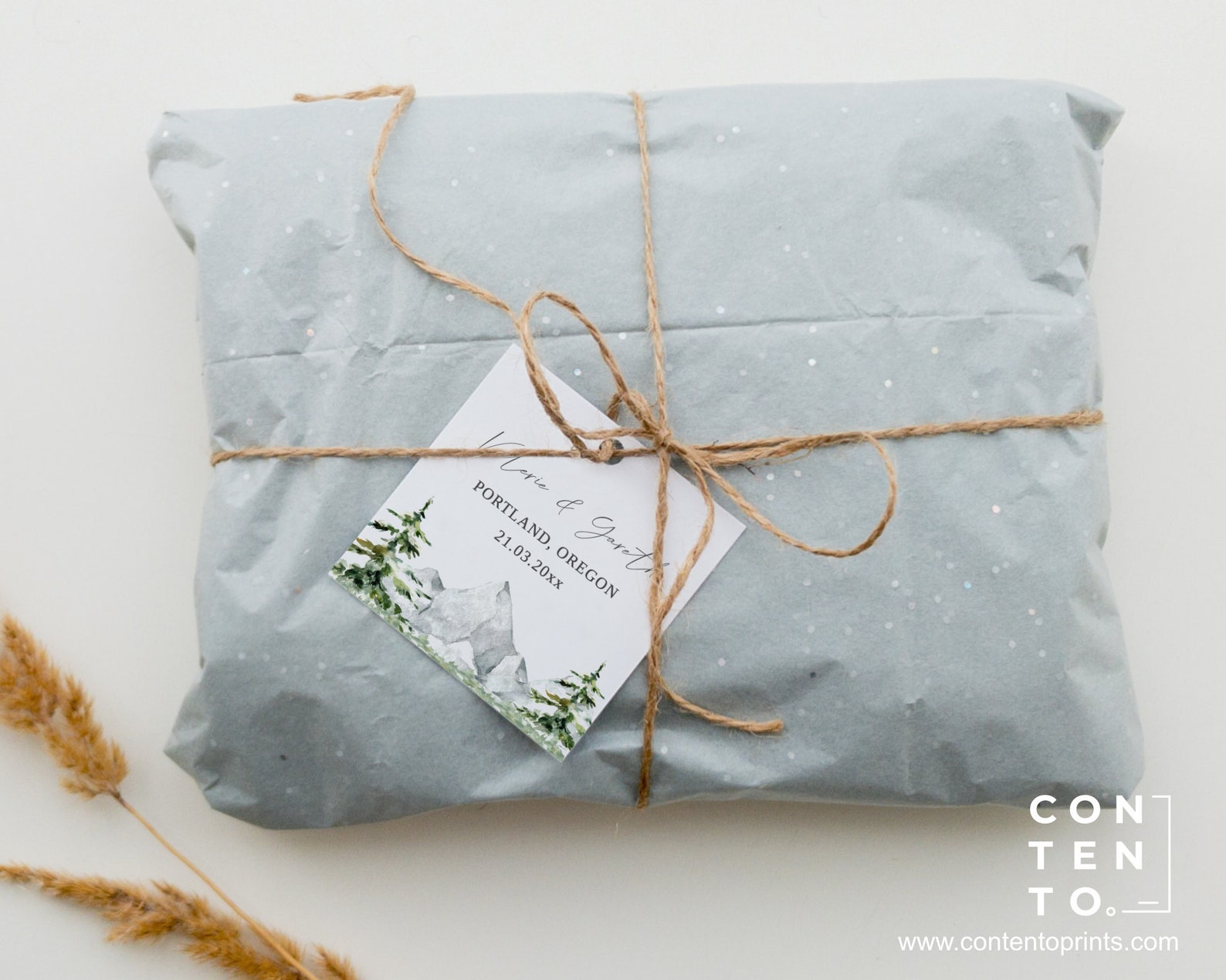 EDITABLE Mountain Favor Tag Template Round and Square - Etsy