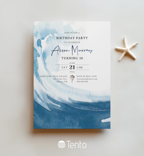 Ocean Theme Birthday Invitations