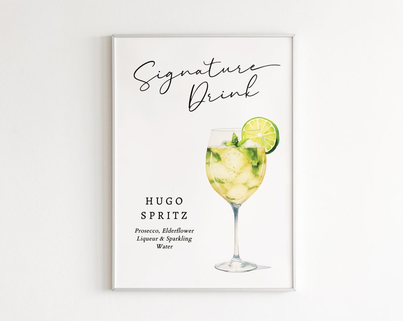 EDITABLE | Hugo Spritz Bar Sign Template, 0042AA - Etsy