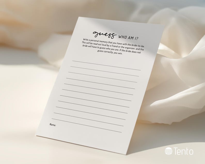 EDITABLE | Guess Who Am I Game Template, Minimalist Bachelorette Party ...