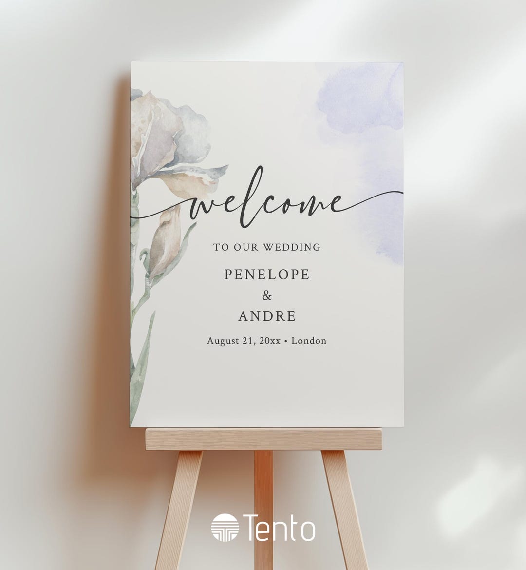 EDITABLE | Iris Flower Welcome Sign Template, 0019AA - Etsy Portugal