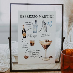 EDITABLE | Espresso Martini Bar Sign Template, 0042AA - Etsy