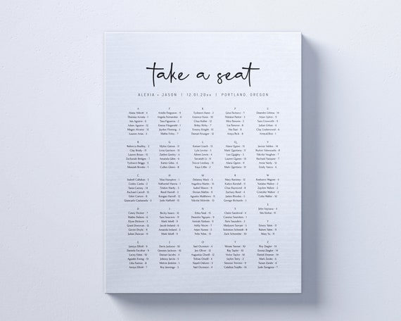 EDITABLE Minimalist Seating Chart Template Seating Plan | Etsy