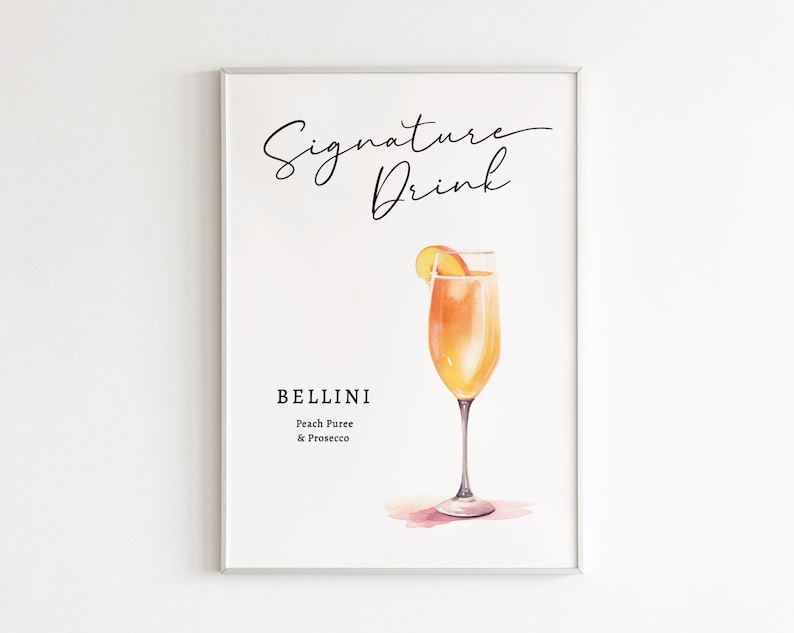 EDITABLE | Bellini Bar Sign Template, 0042AA - Etsy