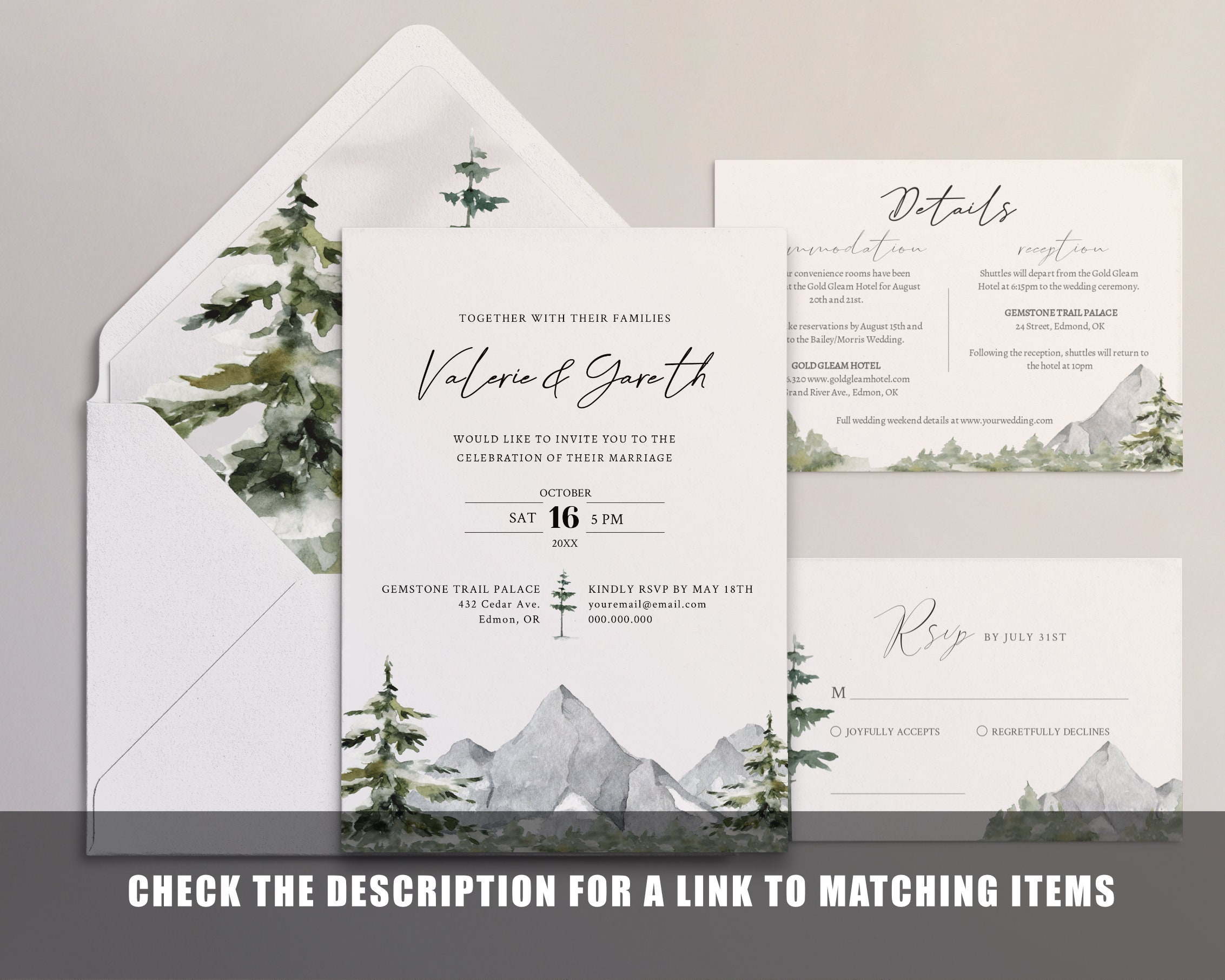 EDITABLE Mountain Favor Tag Template Round and Square | Etsy