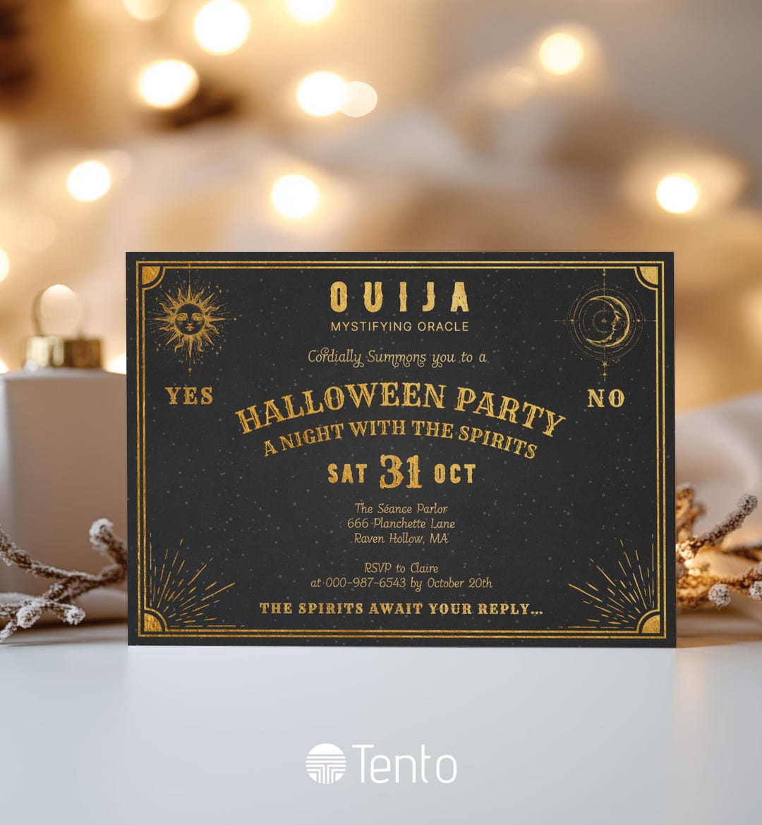 EDITABLE | Ouija Board Halloween Party Invitation Template, 0059AA - Etsy