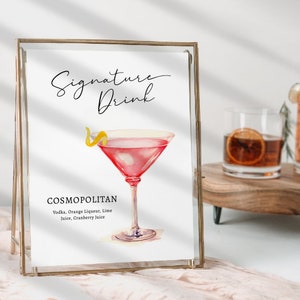 EDITABLE Cosmopolitan Bar Sign Template, 0042AA - Etsy