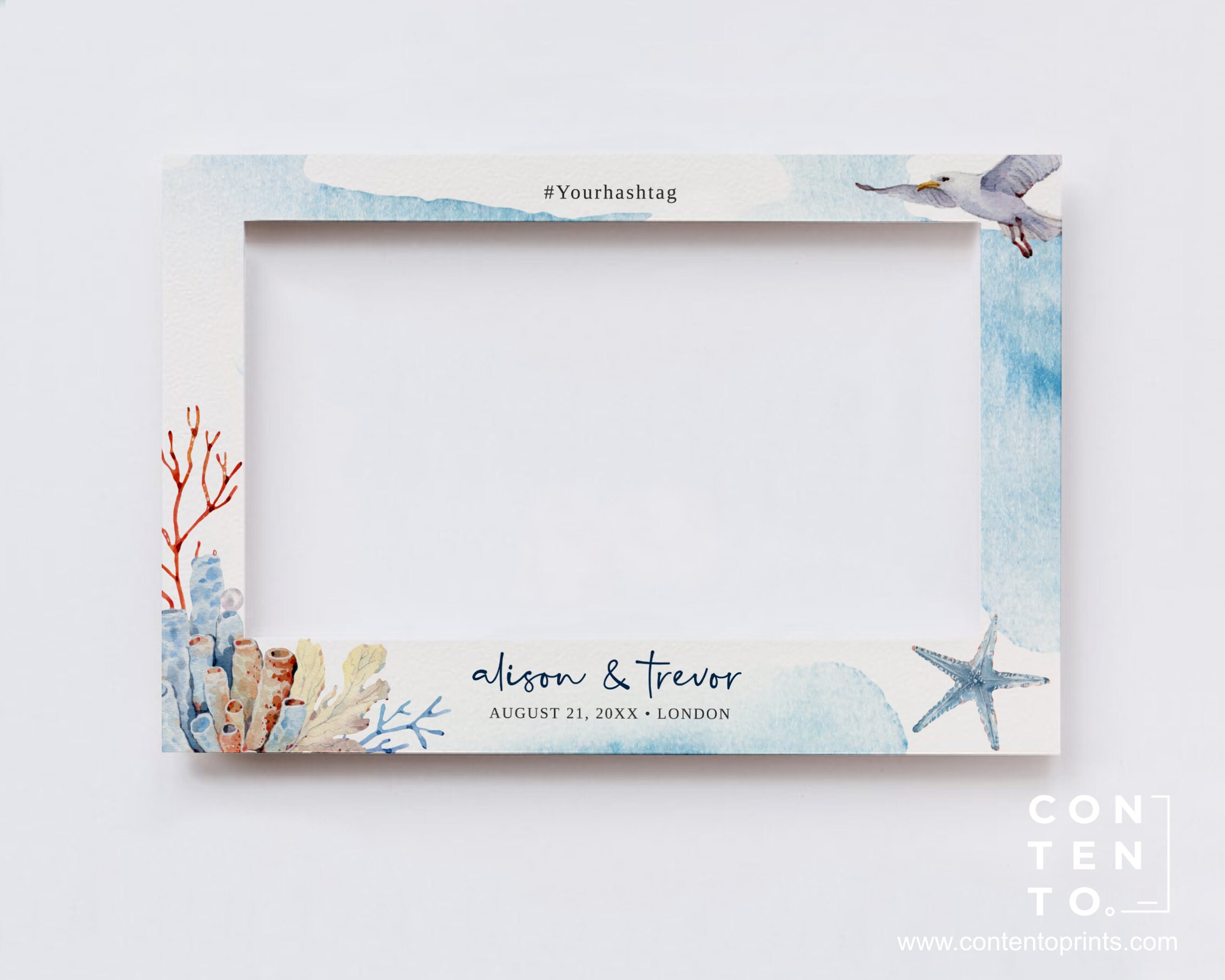 EDITABLE Ocean Photo Booth Frame Template 0012AA - Etsy