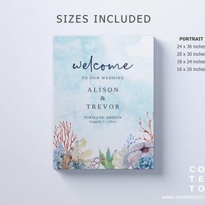 EDITABLE Coral Welcome Sign Template 0035AA - Etsy