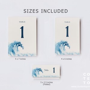EDITABLE Ocean Table Number Template, 0012AA - Etsy