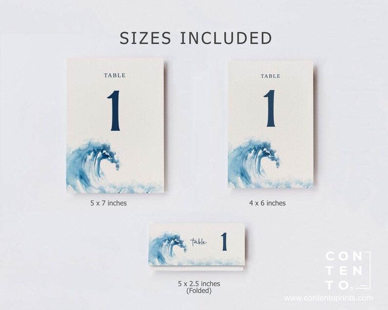 EDITABLE Ocean Table Number Template Nautical Wedding Table - Etsy