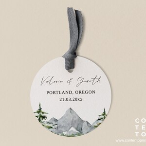 EDITABLE Mountain Favor Tag Template, 0018AA - Etsy