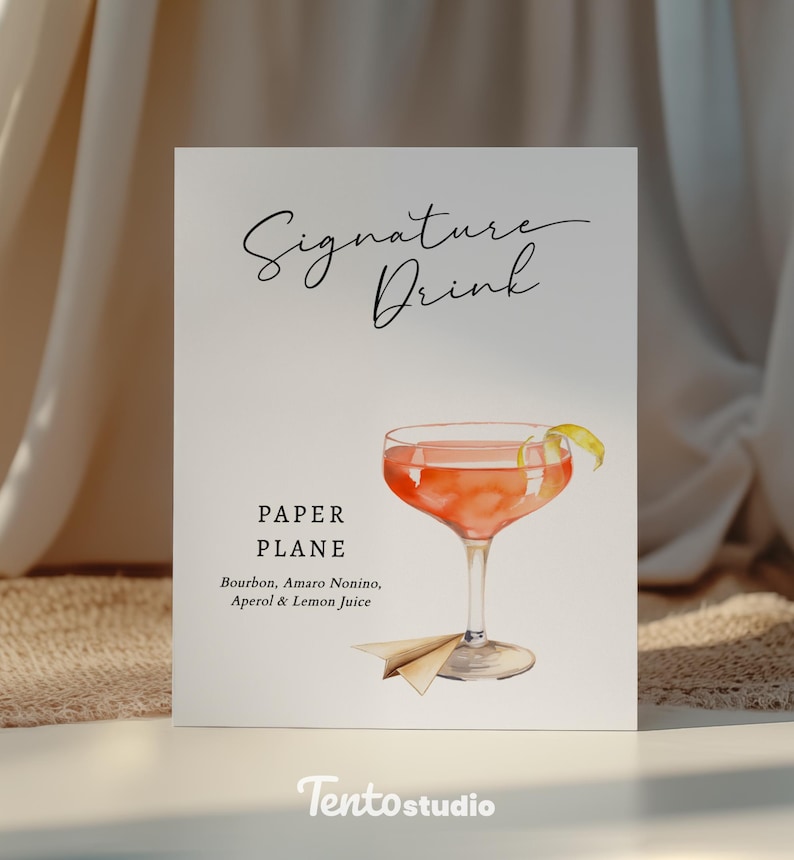 EDITABLE | Paper Plane Bar Sign Template, 0042AA - Etsy