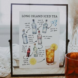 EDITABLE | Long Island Iced Tea Bar Sign Template, 0042AA - Etsy
