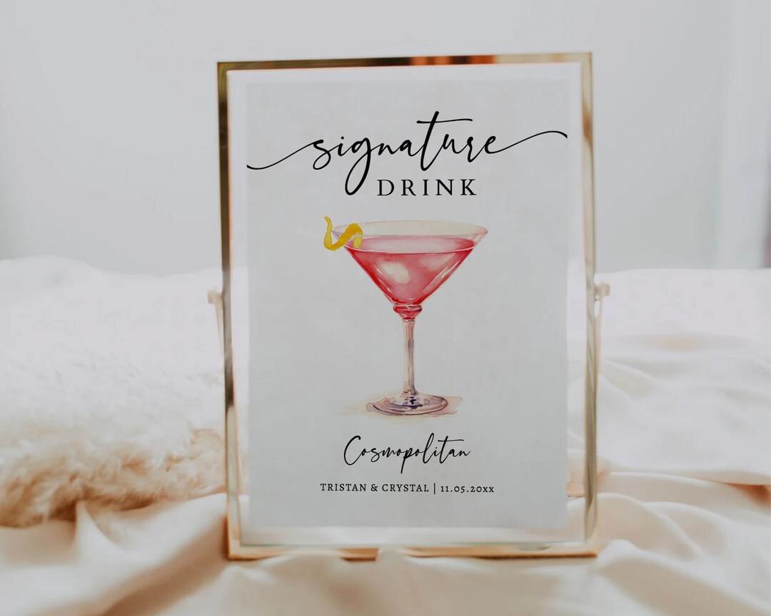 EDITABLE Cosmopolitan Bar Sign Template, 0042AA - Etsy