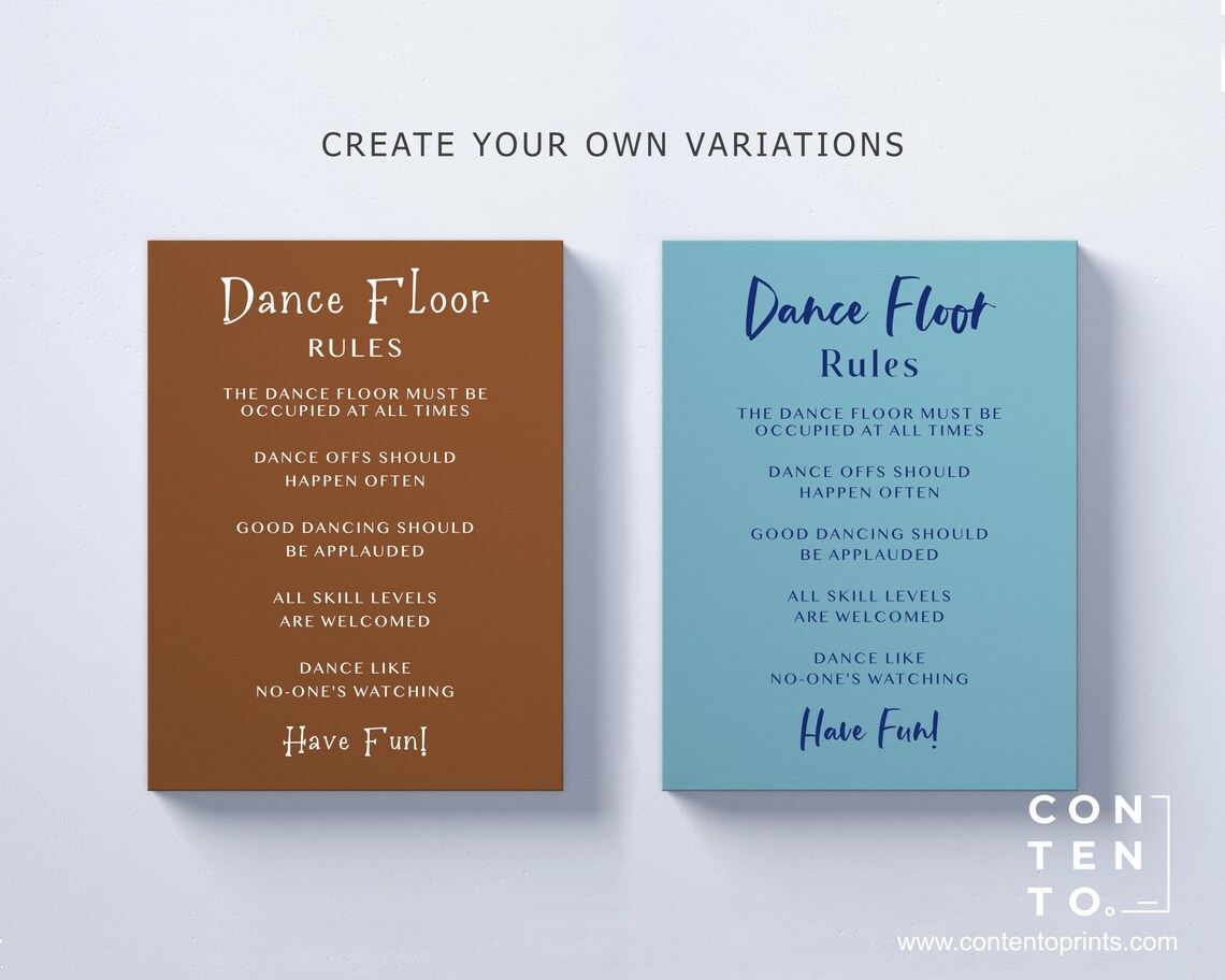 EDITABLE Dancefloor Rules Sign Template Printable Sign - Etsy