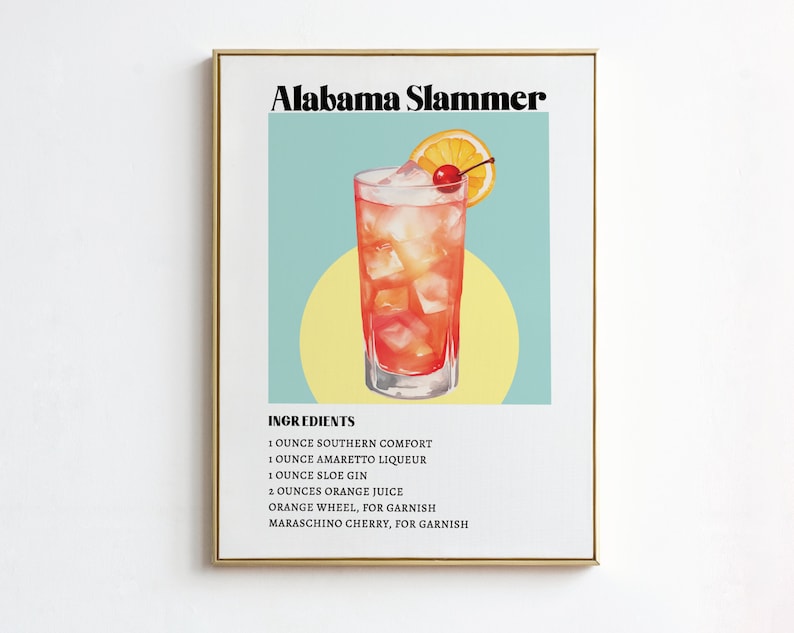 EDITABLE | Alabama Slammer Bar Sign Template, 0042AA - Etsy