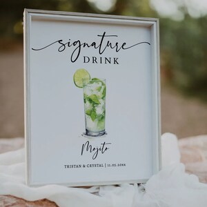 EDITABLE Mojito Bar Sign Template, 0042AA - Etsy