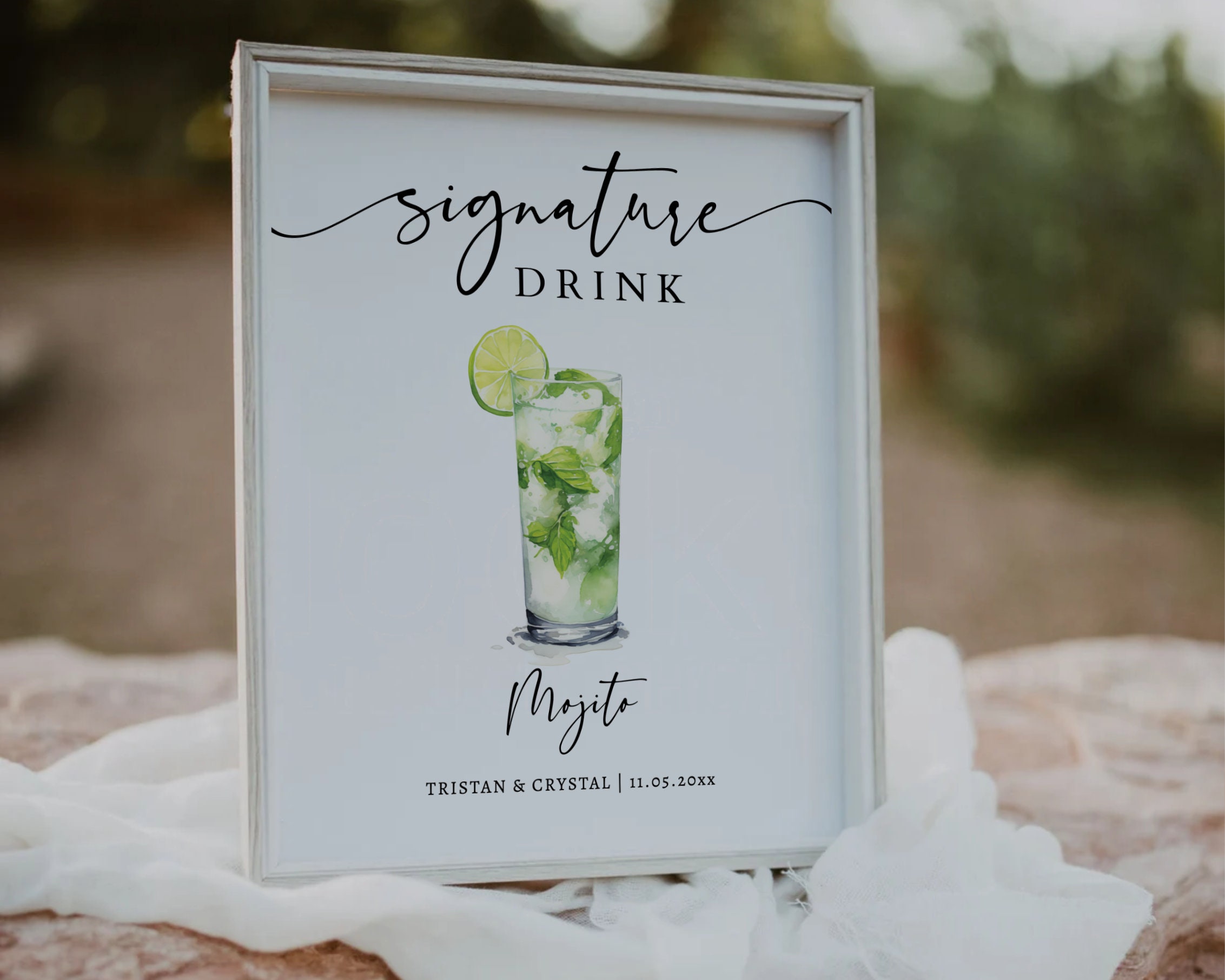 EDITABLE Mojito Bar Sign Template, 0042AA - Etsy